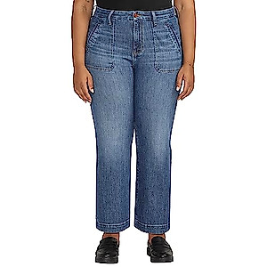 JAG Jeans Women's Plus Size Sophia High Rise Wide Leg Jeans, Tidal Blue, 22 Plus