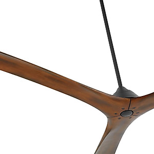 LUZAIRE DESIGN Oxygen 3-120-2115 | Mecca 64 Inch Three Blade Contemporary Modern Smart Ceiling Fan – Black & Walnut Finish | Three Speed Reversible Motor |