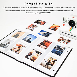 Cherrich Mini Photo Album for Fujifilm Instax Mini Polaroid Snap, Pack of 2 Linen Picture Book 2x3, Each Small Album Holds 208 Photos Black