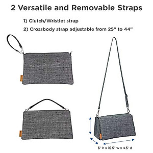 liuliuby Crossbody Diaper Clutch - Diaper Pouch, Small Diaper Bag, Wristlet (Heather Gray)