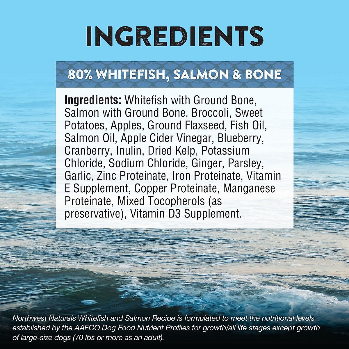 Northwest Naturals Freeze-Dried Whitefish & Salmon Dog Food - Bite-Sized Nuggets - Healthy,-Limited Ingredients, Human Grade Pet Food, All Natural - 12 Oz