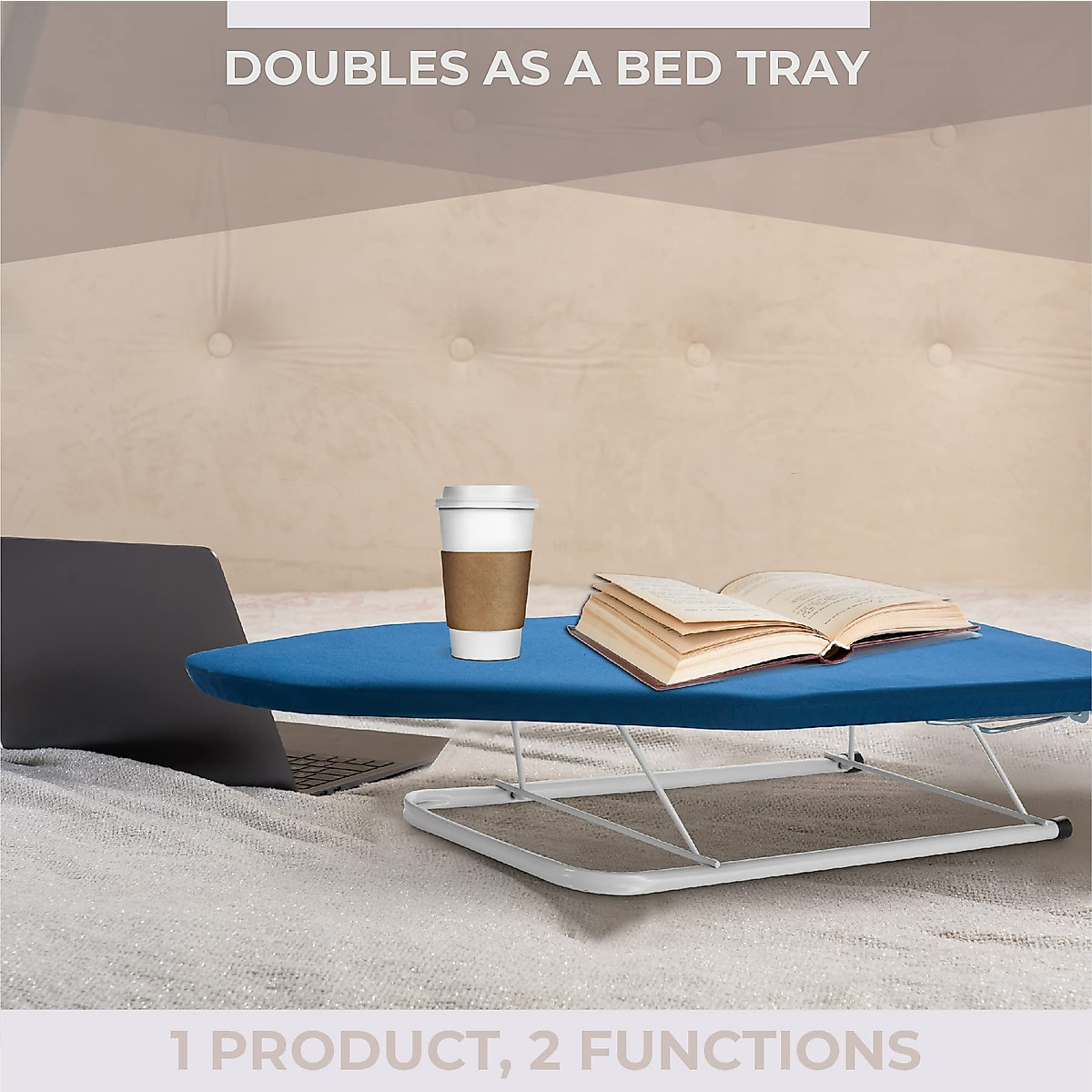 Bartnelli Tabletop Ironing Board | XL 36x13 European Made Portable Iron Board with Extra Layers Padding, Scorch Resistant Cotton Top, and Foldable Steel Legs with Safety Lock to Easily Store Away