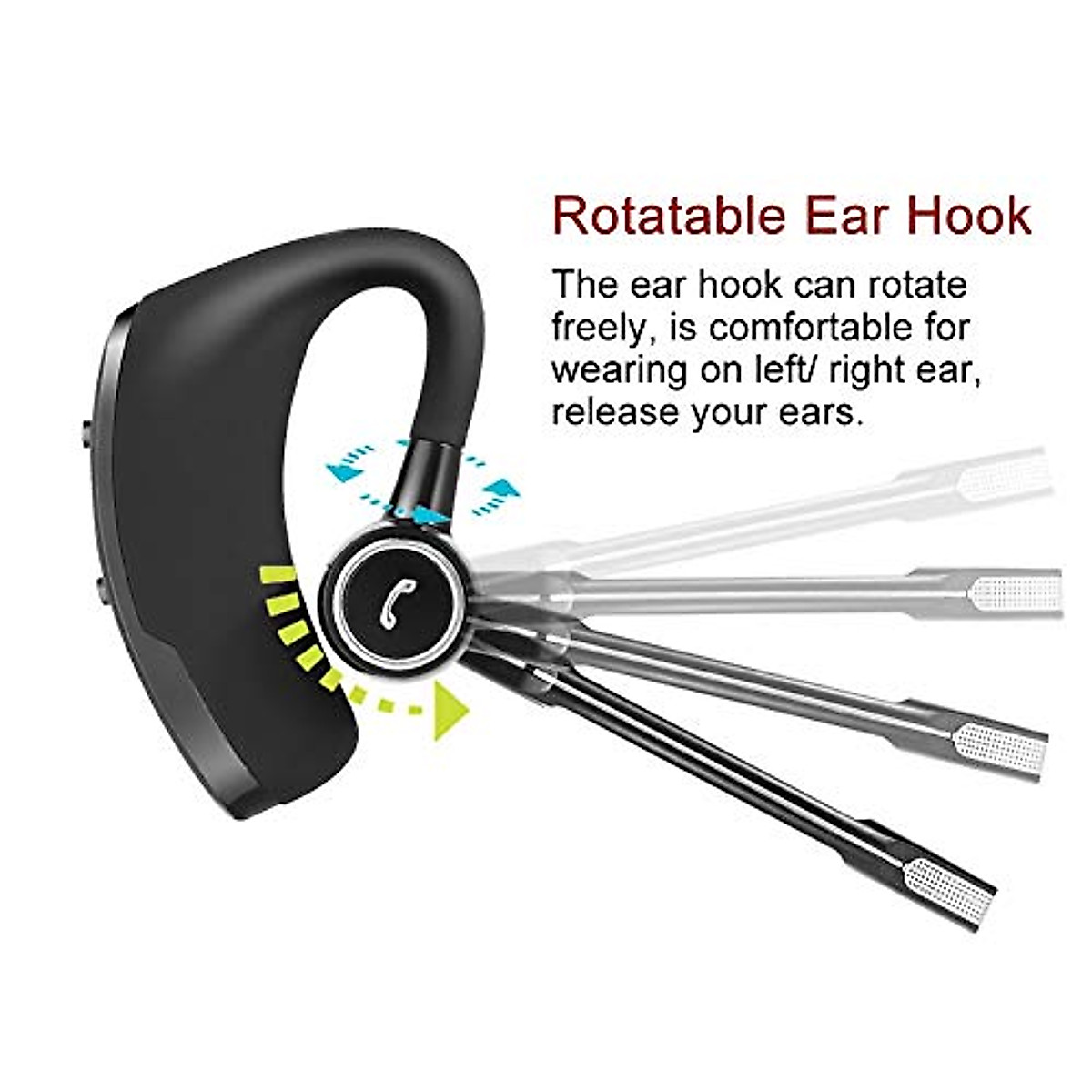 V8s Bluetooth Headset Car Wireless Earpiece Handsfree 120H Standby Time Business Style Bluetooth Earpiece Headphone Clear Voice Capture in-Ear Wireless Earbuds for Cellphone