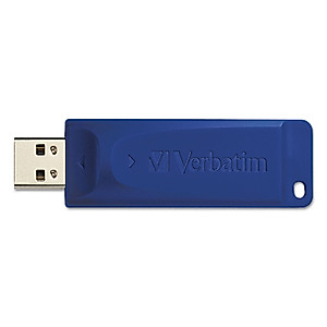 Verbatim 4GB USB 2.0 Flash Drive - Cap-Less & Universally Compatible - Blue, Model:97087