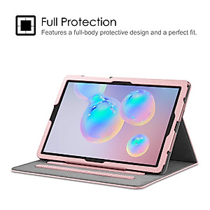 Fintie Case for Samsung Galaxy Tab S6 10.5" 2019 (Model SM-T860/T865/T867), [Patented S Pen Slot Design] Multi-Angle Viewing Stand Cover Auto Wake/Sleep, Rose Gold