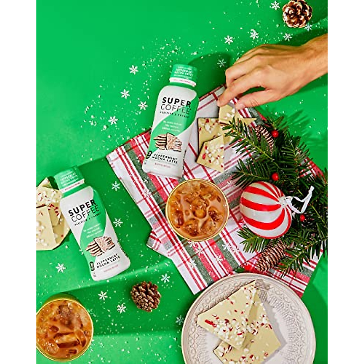 Super Coffee, Iced Keto Coffee (0g Added Sugar, 10g Protein, 70 Calories) [Peppermint Mocha Latte] 12 Fl Oz, 12 Pack | Iced Coffee, Protein Coffee Drinks - LactoseFree, GlutenFree