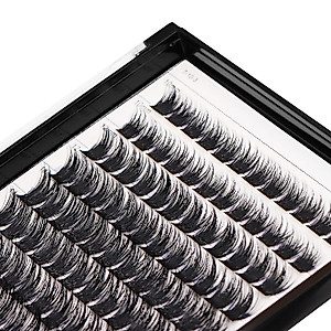 Bodermincer 120pcs 8-10-12-14mm Mixed,10-12-14-16mm Mixed Wide Cluster Clusters Individual Lashes Professional Makeup Individual Cluster EyeLashes Grafting Fake False Eyelashes Eyelash Extension