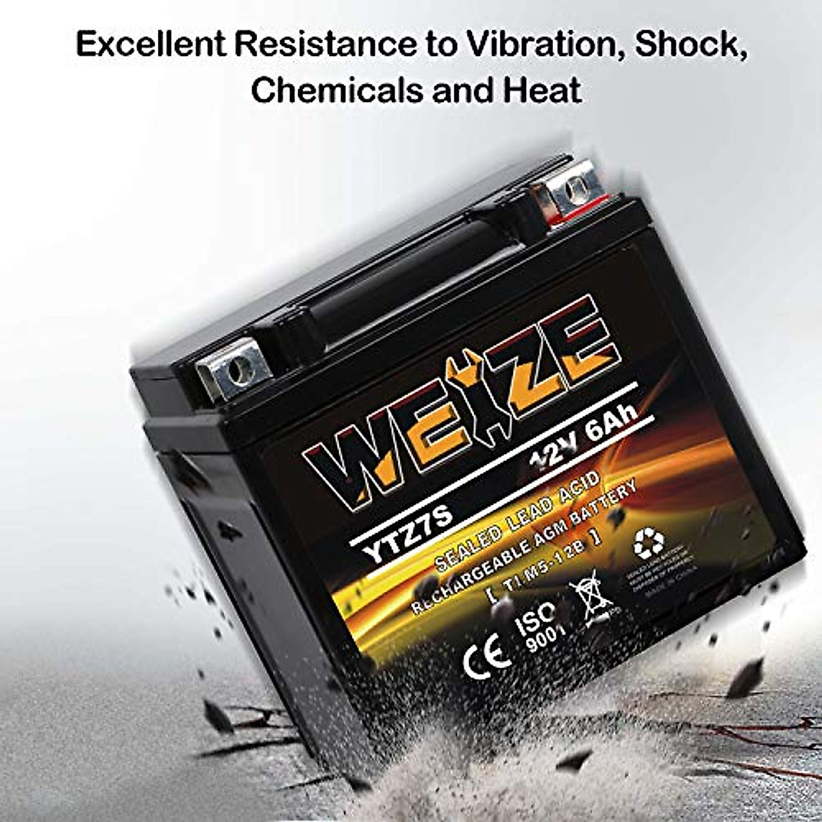 Weize YTZ7S-BS Sealed Maintenance Free AGM Battery Replacement YTZ7S Compatible with Honda TRX450ER TRX450R ATV Motorcycle Battieres