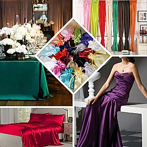 SARVAM FASHION Satin Fabric 5 Yard Bridal Solid for Wedding Dress Fashion Crafts Costumes Decorations Silky Satin 44” - (5 Yard, Gold)