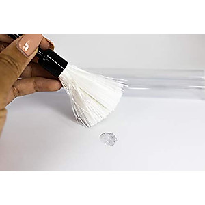 Taction Professional Fiberglass Fingerprint Brush, White (Includes Protective Tube case)