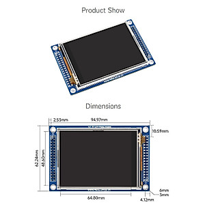 waveshare 3.2 Inch 320x240 Multicolor Graphic LCD, with Touch Panel and Stand-Alone Controllers