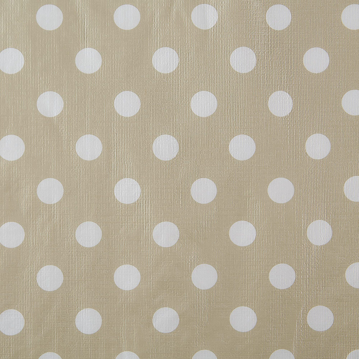 DII Vinyl Tabletop Collection Flannel Backed Polka Dot Tablecloth, Rectangle, 60x102, Natural