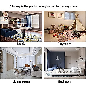 Modern Abstract Mid Century Geometry Area Rug, Boho Abstract Art Print Indoor Carpet, Rugs Floor Carpet, Indoor Non-Slip Rug for Room Sofa Living Room Mat Bedroom Home Decor 6 x 4ft