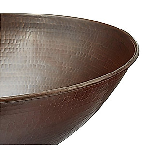 Sinkology BRV-1405BC Hubble Handmade Pure Solid Vessel Sink, 14", Aged Copper