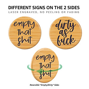 LEADO Dishwasher Magnet Clean Dirty Sign - Clean Dirty Magnet for Dishwasher - Bamboo, Dirty Clean Dishwasher Magnet - Funny Birthday, Mothers Day, Housewarming Gifts, Kitchen Dishwasher Sign Decor