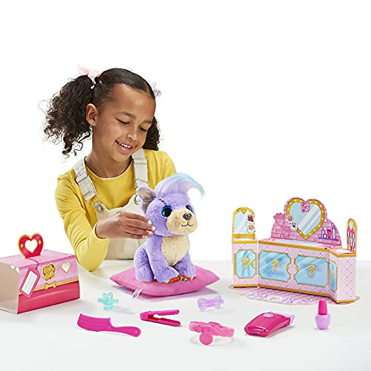 Little Live Pets | Scruff-a-Luvs Cutie Cuts! Shave, Reveal and Style, Plush Rescue Pet - Purple Puppy