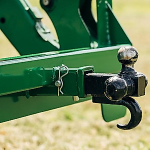 Titan Attachments Receiver Mount Plate Fits Front Loader Hook and Pin Connection, 2" Receiver Hitch, 3000 LB Weight Capacity, Green Finish Steel Mount Plate Adapter