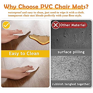 ZIJINJIAJU Office Chair Mat, 32" x 40" Chair Mat for Hardwood Floor Protection Mat for Office & Home Transparent Plastic Floor Mat for Office Chair, Easy to Clean
