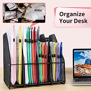 Umriox Zipper Pouch, 16.9x12.4 in (12 Colors, 12 Packs), Extra Large Zipper Bags, Waterproof Zipper Pouches for School Office Supplies, Puzzles, Board Game Storage & Cross Stitch Projects