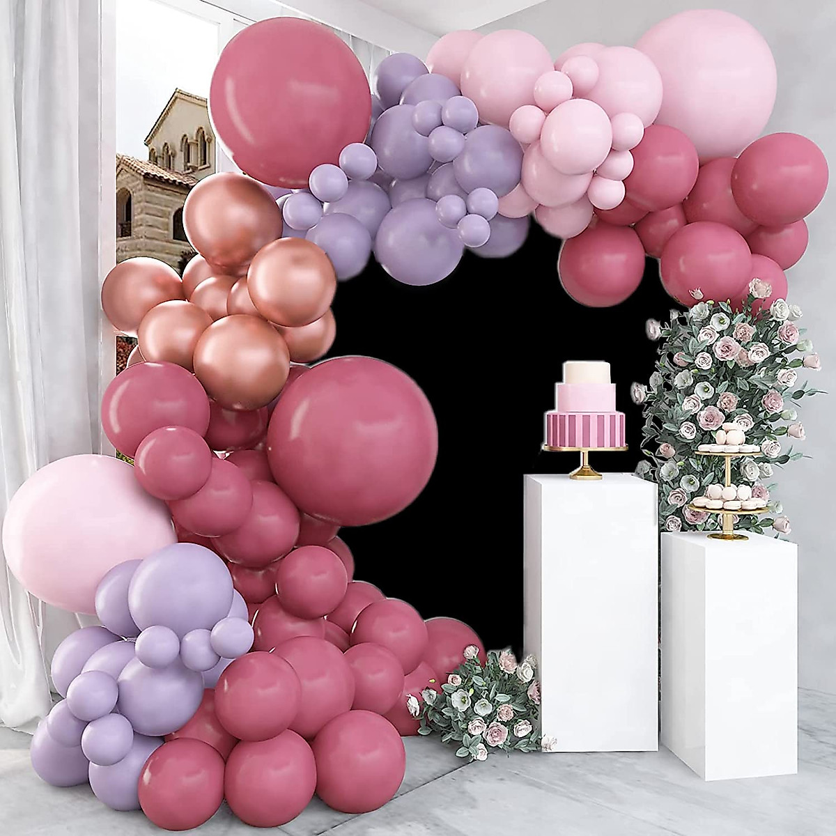 Leowefowa Black Round Backdrop Cover 7.2ft Black Background for Photography Black Photo Backdrop Black Circle Arch Backdrop Stand Cover Birthday Baby Shower Bridal Shower Party Decor Photo Prop