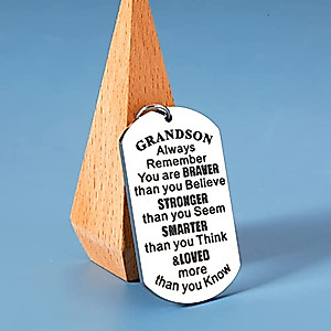 Grandson Gifts from Grandma Grandpa Christmas Gifts for Teenage Boys Inspirational Gifts for Men Kids Teen Him Keychain Birthday Graduation Back to School Stocking Stuffers for Boys Motivational Gifts