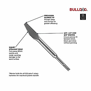 BOSCH HS1402B5 5 pc. 1/8 In. Mortar Knife SDS-plus Bulldog Xtreme Hammer Steel