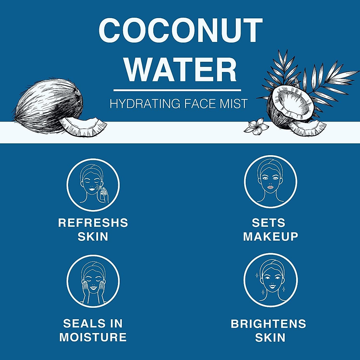 BEAUTE DE PROVENCE | Face & Body Mist Spray - Hydrating Coconut Water With Moisturizing Hyaluronic Acid | Instant Cooling, Conditoning, Hydrating | 8 FL OZ