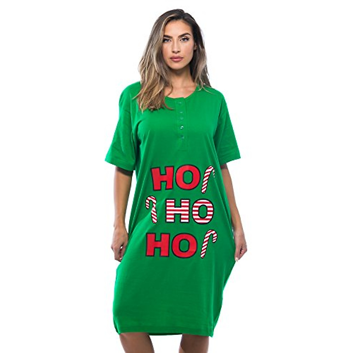 4361-103-2X Just Love Short Sleeve Nightgown / Sleep Dress for Women / Sleepwear,Green - Ho Ho Ho