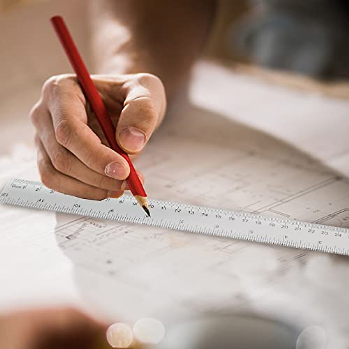 Koogel 40 PCS Clear Rulers,Plastic Rulers 12 Inch Bulk for Classroom Straight Rulers with Centimeters and Inches for Kids,School,Office,Home