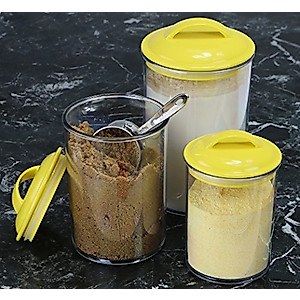 Calypso Basics by Reston Lloyd Acrylic Storage Canisters, Set of 3, Lemon
