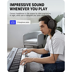 Donner DEP-20 Beginner Digital Piano 88 Key Full Size Weighted Keyboard, Portable Electric Piano with Sustain Pedal, Power Supply