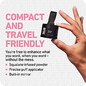 BOLDIFY Hairline Powder Instantly Conceals Hair Loss, Root Touch Up Hair Powder, Hair Toppers for Women & Men, Hair Fibers for Thinning Hair, Root Cover Up, Stain-Proof 48 Hour Formula (Grey)