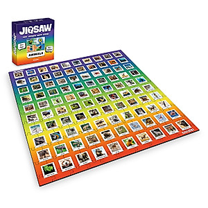 100 PICS Jigsaw Quiz Logos, Family Puzzle + Fun Quiz, 1-8 Players, Table Size Game, 45 Minutes Playing Time