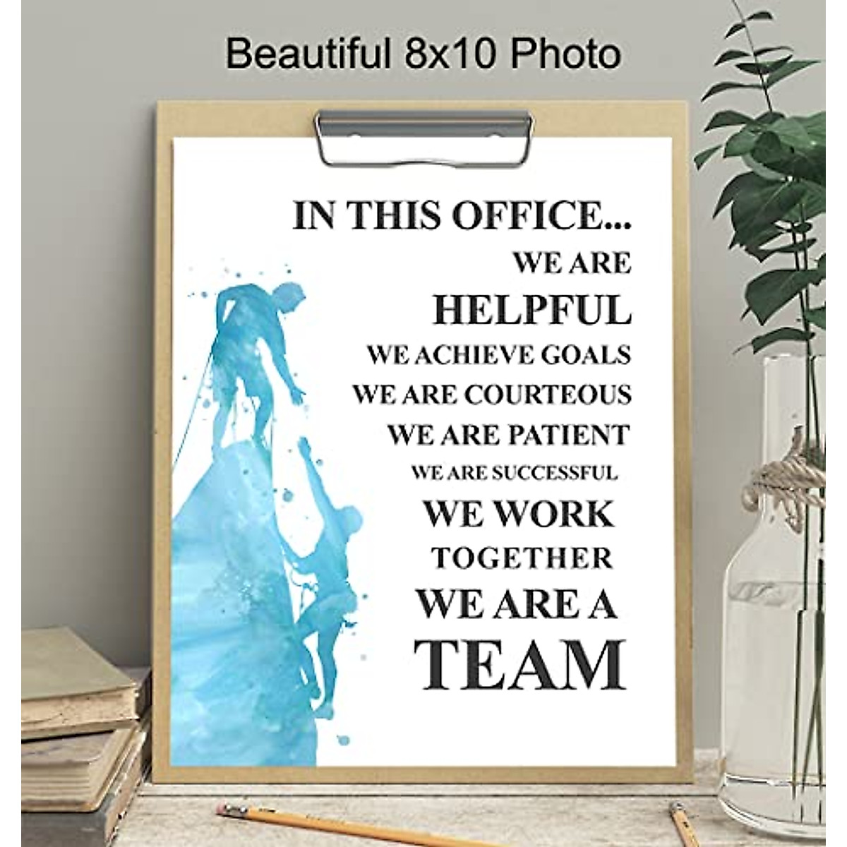 Motivational Office Decor, Inspirational Quote – 8x10 Teamwork Poster for HR, Team Leader, Manager, Boss, Entrepreneur - Leadership Wall Art Decoration – Unframed Picture