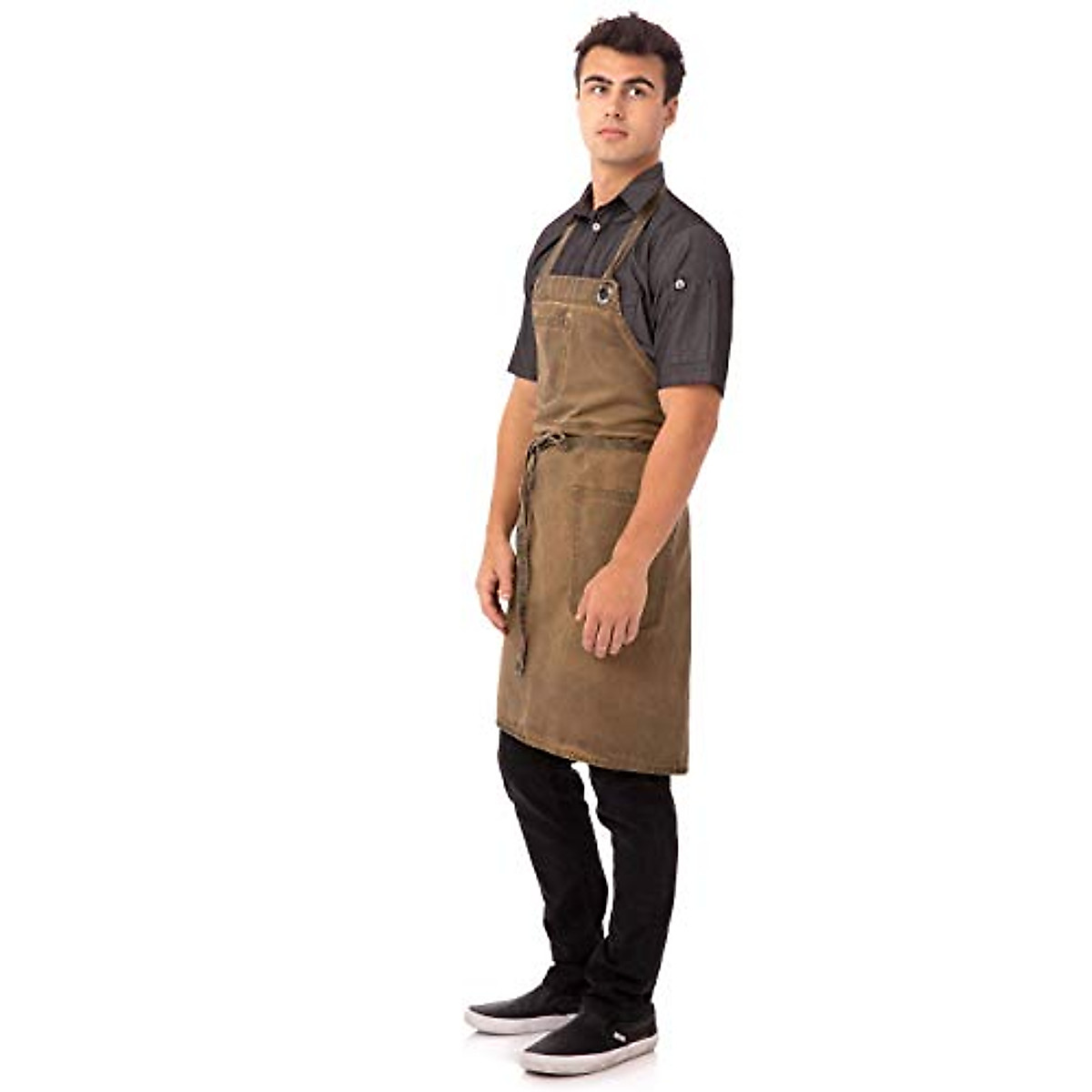 Chef Works Unisex Dorset Bib Apron, Golden Brown, One Size