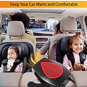 Portable Car Heater Fan,12V 150W Car Fast Heating Defrost Defogger Space Automobile Windscreen Fan Heater Cooling Fan Plug in Cigarette Lighter