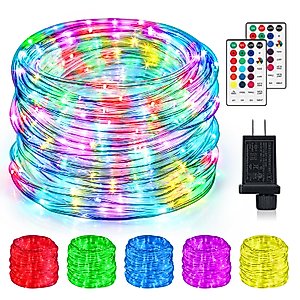 SURLED 99Ft LED Rope Lights Outdoor, 16 Colors Changing Outdoor String Light Plug in, 300 LEDs Waterproof Rope Light with Remotes for Bedroom Wedding Patio Party Garden Halloween Christmas