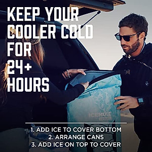 ICEMULE Pro Large Collapsible Backpack Cooler – Hands Free, 100% Waterproof, 24+ Hours Cooling, Soft Sided Cooler for Hiking, Camping, Fishing & Picnics, 23 Liter, Fits 18 Cans + Ice, Grey