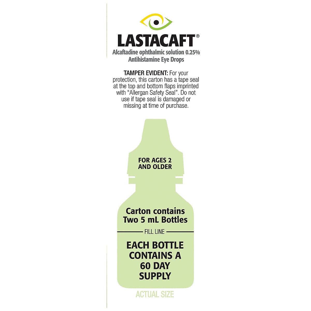 LASTACAFT Once Daily Eye Allergy Itch Relief Drops, 120 Day Supply, 0.17 Fl Oz (Pack of 2)