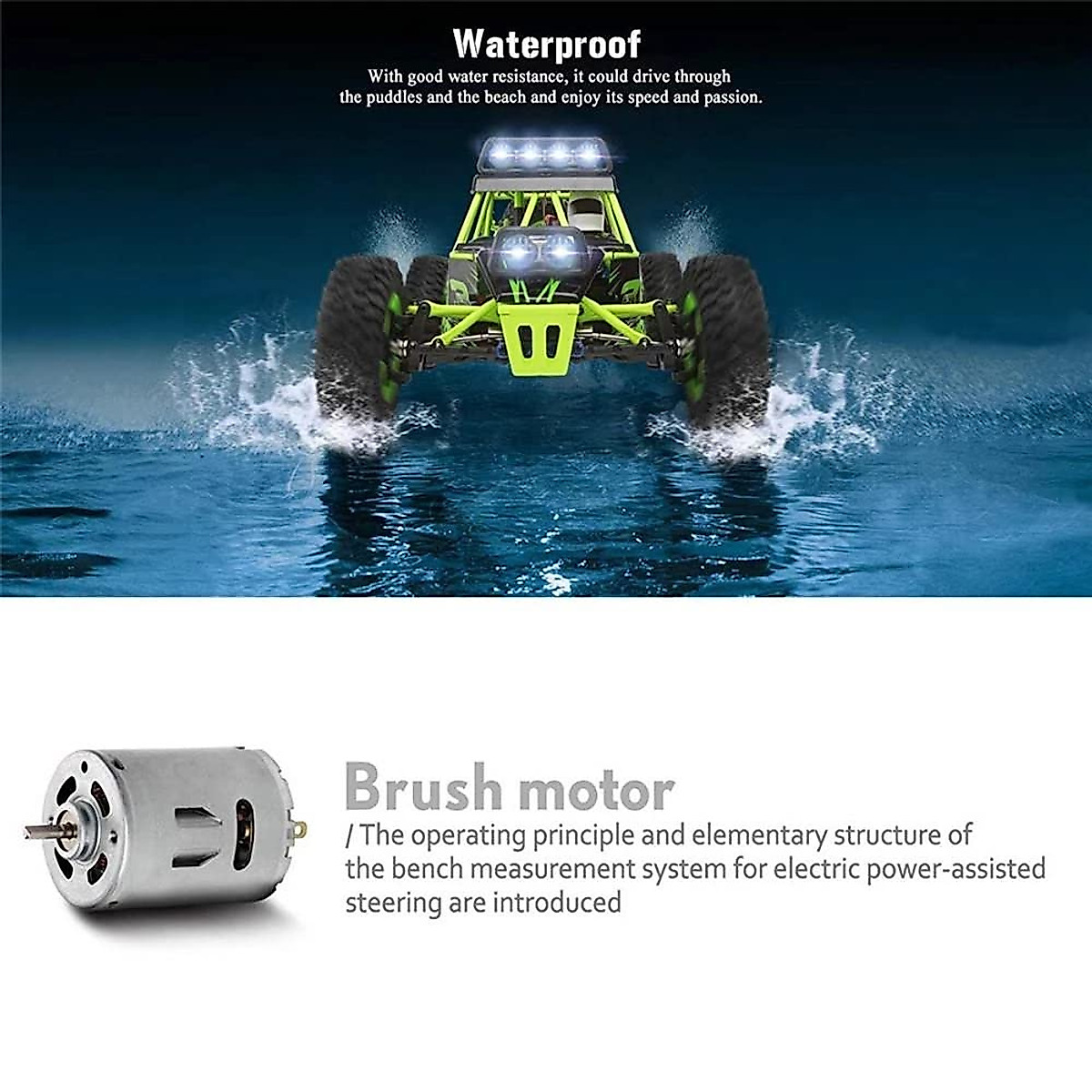 YuqiaoTime WLtoys 12427 RC Car 4WD 1/12 2.4G 50KM/H High Speed Monster Vehicle Remote Control Car RC Buggy Off-Road Car (12427 1B)