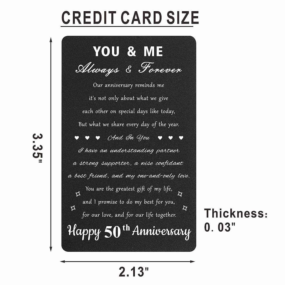 Personalized 50th Anniversary Card Gifts for Men Women - Happy 50th Anniversary Card, 50 Year Wedding Anniversary Wallet Card Present