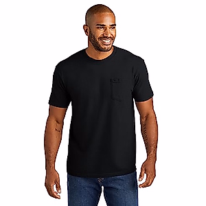 Comfort Colors Men's Adult Short Sleeve Pocket Tee, Style 6030 (Medium, Black)