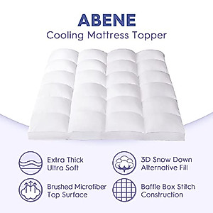 ABENE Queen Mattress Topper for Back Pain Relief, Extra Thick Mattress Pad Pillowtop, Soft Mattress Protector Cover with 8"-21" Deep Pocket, Overfilled Down Alternative Filling
