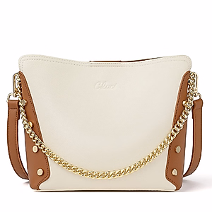 CLUCI hobo Bags for Women Vegan Leather Purses and Handbags Designer Ladies Shoulder Bucket Bag Beige with Brown