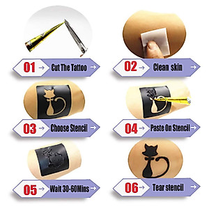 Temporary Tattoos Kit, 4Pcs Semi Permanent Tattoo Paste Cones, India Body DIY Art Painting for Women Men Kids, Summer Trend Freehand Plaste with 3 Colors,20Pcs Adhesive Stencil,1Pc Bottle,4Pcs Nozzles