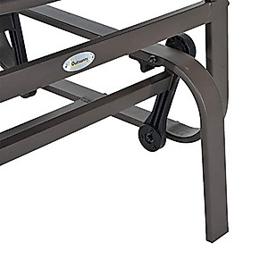 Outsunny Set of 2 Outdoor Patio Glider Rocking Chair Fabric Metal Mesh - Brown