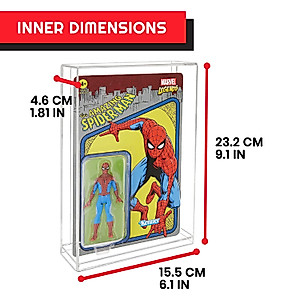 EVORETRO Action Figure Display Case Protector Compatible with Star Wars, Marvel Legends, GI-Joe 3.75 in Carded Action Figures, Anti-UV Thick Durable Clear Acrylic Box, Lasts for Years to Come - 2 Pack