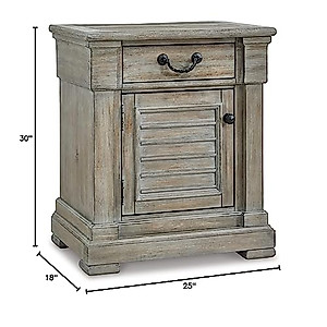 Signature Design by Ashley Moreshire Casual 1 Drawer and 1 Storage Cabinet Night Stand, Gray