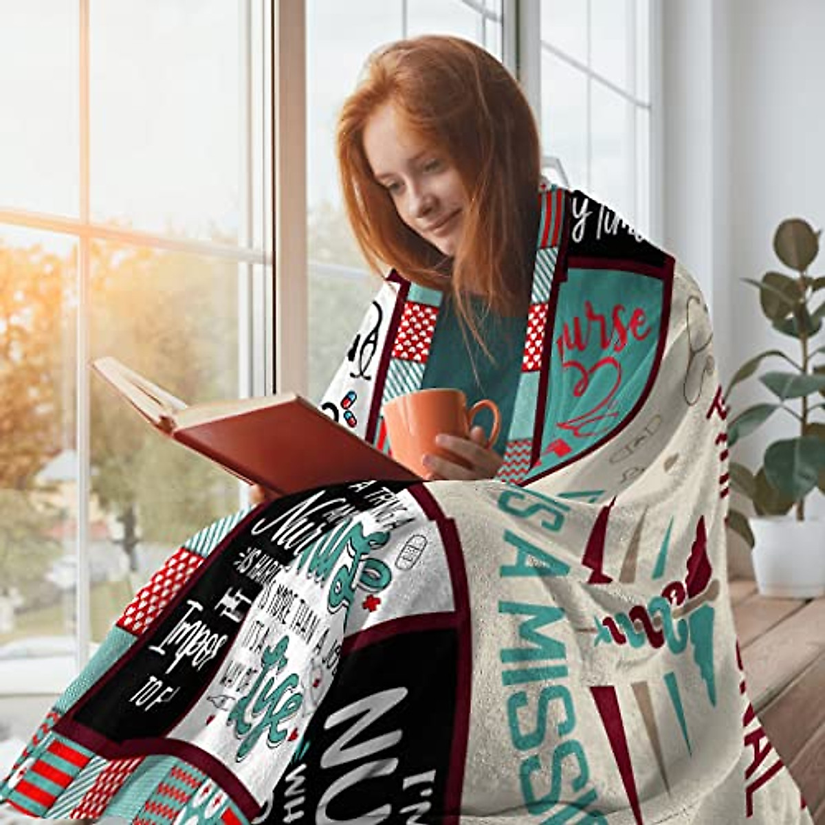 Nurse Gifts for Women, Nurse Practitioner Gifts for Women, RN Gifts for Nurses, Nurse Appreciation Gifts, Nursing Student Gifts, Nurses Week Gifts, Nurse Graduation Gift Throw Blanket 60 x 50 Inch