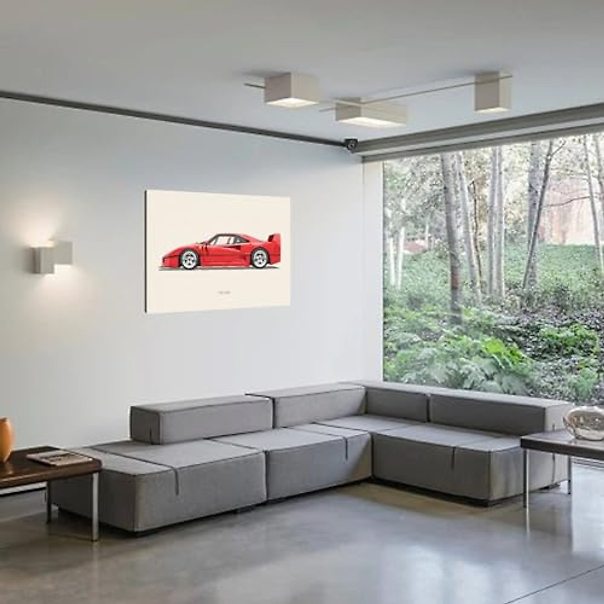 Car Poster Ferrari F40 Supercar Posters Racing Car Canvas Wall Art For Boy's Bedroom SuperCar Wall Decor Frame-style 24x16inch(60x40cm)